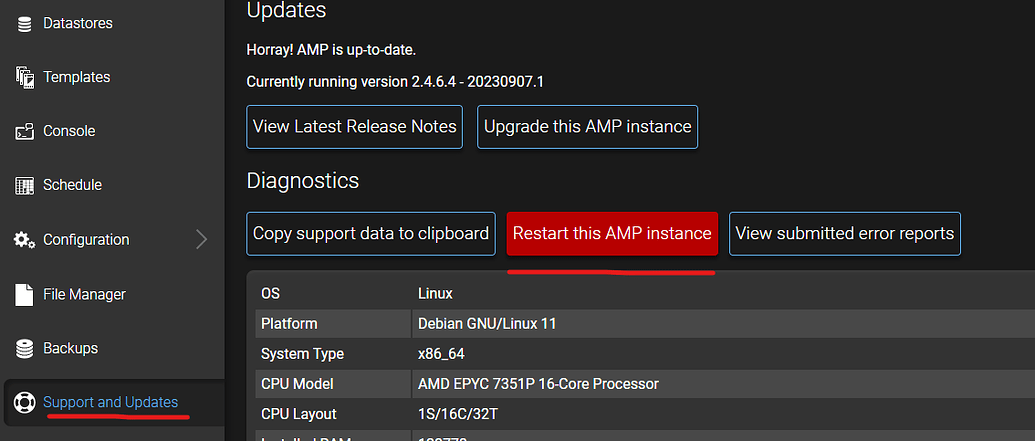 Application Deployment - How do i restart the amp - Technical Support ...