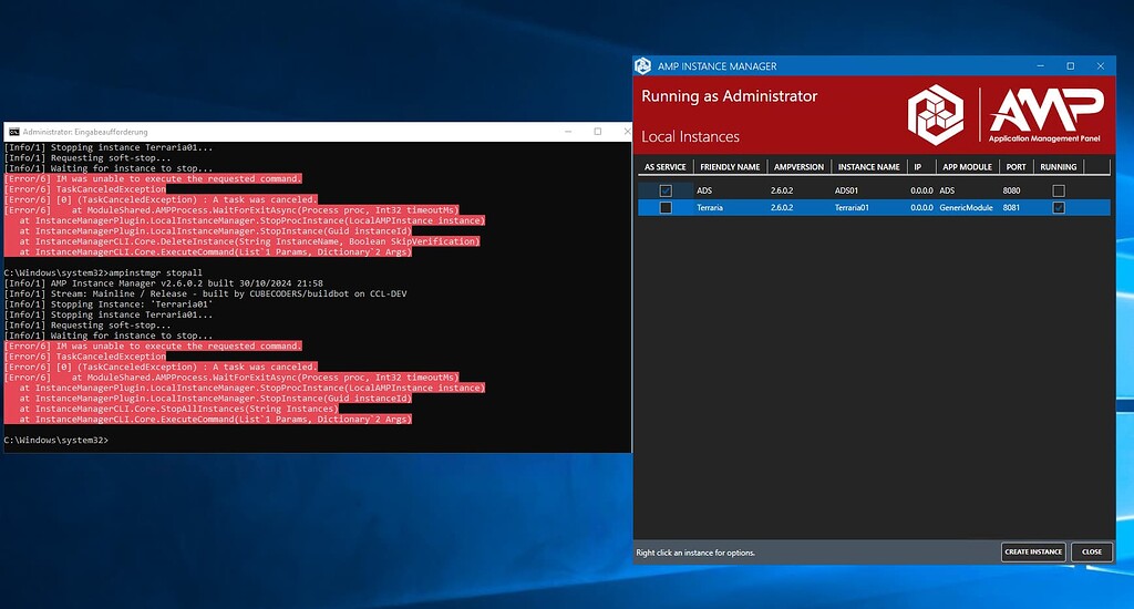 After Update cannot delete a Instance and all gameservers are deleted - Technical Support ...